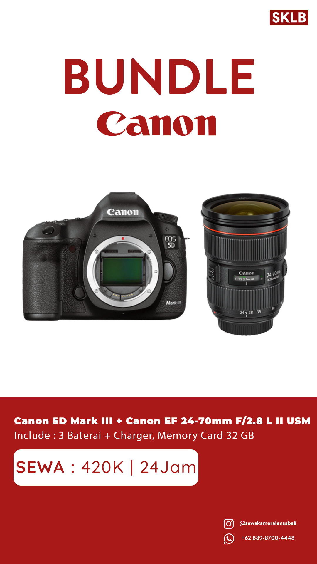 Paket Bundling - Sewa Kamera Lensa Bali